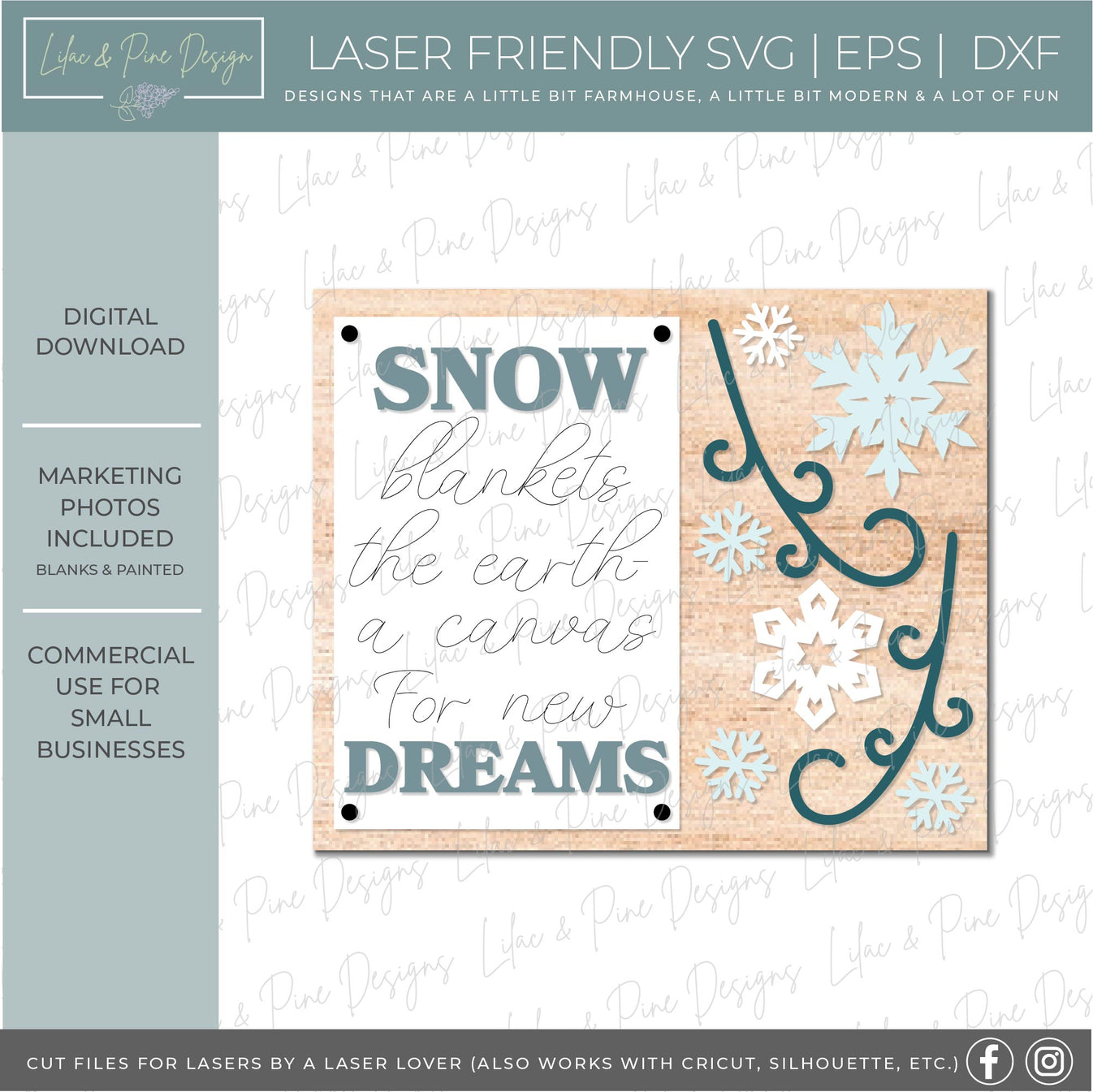 Snow sign SVG - Winter quote sign SVG - New Year New Dreams SVG – Lilac ...
